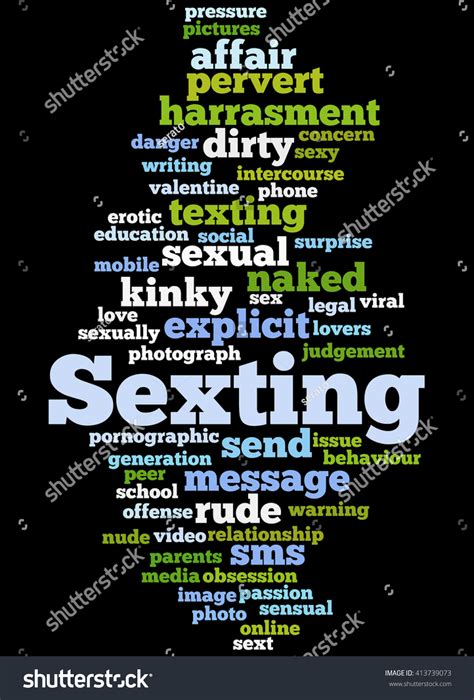 Sexting Word Cloud Concept On Black Stock Illustration 413739073 Shutterstock