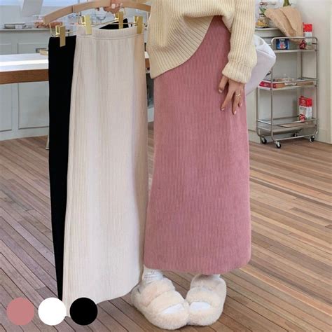 데님스커트 골지롱스커트 뒷트임 여자하의 Urd252 에이블리