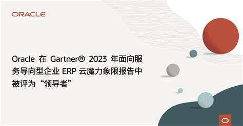 Oracle 荣膺 2023 年 Gartner® 服务导向型企业 Erp 云魔力象限“领导者” 墨天轮