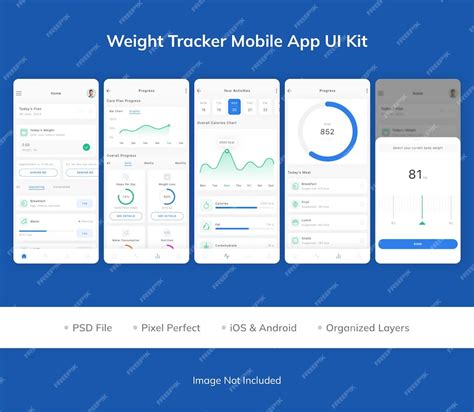 Premium Psd Weight Tracker Mobile App Ui Kit