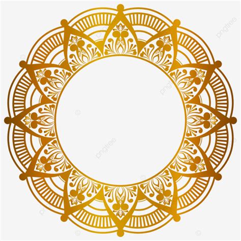 빈티지 이슬람 만다라 골드 원형 패턴으로 투명한 럭셔리 골든 서클 프레임 금 원 만다라 이슬람의 Png 일러스트 및 벡터 에 대한 무료 다운로드 Pngtree