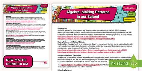 Algebra Patterns In Our School Teaching Ideas Twinkl