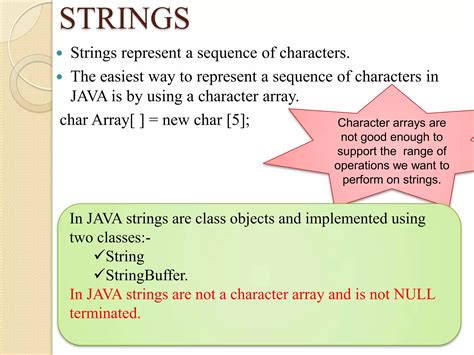 Strings In Java Pptx Programming Languages Computing