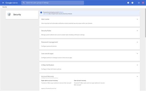Google Workspace Updates Updates To Admin Console Security Settings Section New Location For