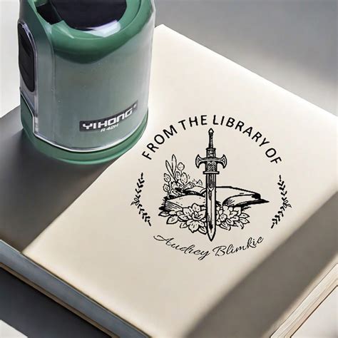 Personalized Book Stamp T For Book Lovers Custom Library Stamp