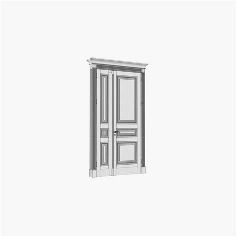 Classsic Door Double 01 3d Model Download Building Components On