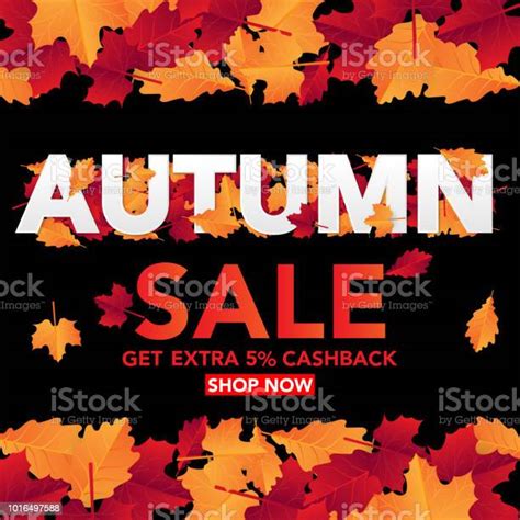 글자와가 판매 플라이어 템플릿입니다 밝은 잎을가 포스터 카드 레이블 배너 디자인입니다 벡터 일러스트 레이 션 10월에 대한 스톡 벡터 아트 및 기타 이미지 Istock