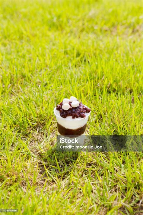 빙 수 팥 아이스 디저트 그것 의 팥 페이스트 우유 아이스크림 끈 적 한 떡 과일 칵테일 및 면도 얼음에 같은 물건 그것은 S 달 콤 하 고 매우 상쾌 0명에 대한 스톡