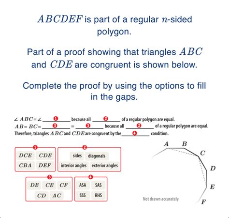 Solved Abcdef Is Part Of A Regular N Sided Polygon Part Of A Proof Showing That Triangles Abc