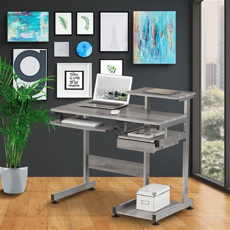 RASOO Techni Mobile Complete Computer Workstation Table With Keyboard Rack And Bottom CPU Rack
