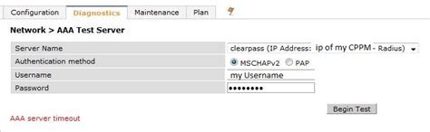 problems with clearpass radius server auth server timeout security