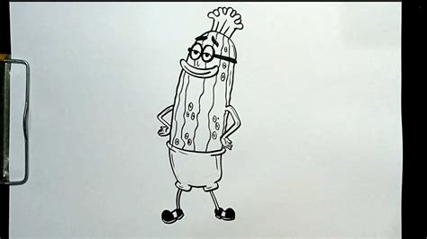 How To Draw Kevin The Cucumber From Spongebob Youtube