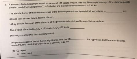 solved 2 a survey collected data from a random sample of