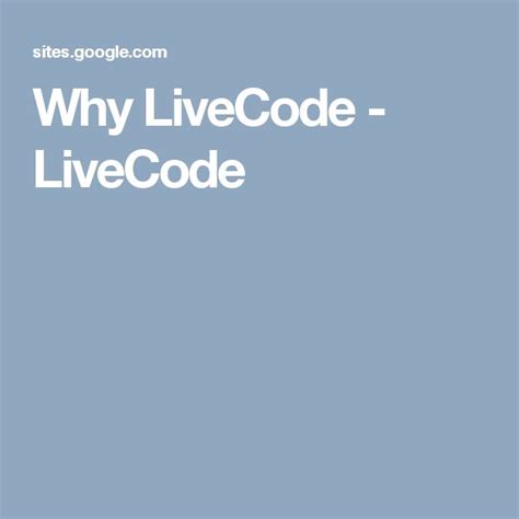 Why Livecode Livecode Science Programs Computer Science Programming Programming Tools