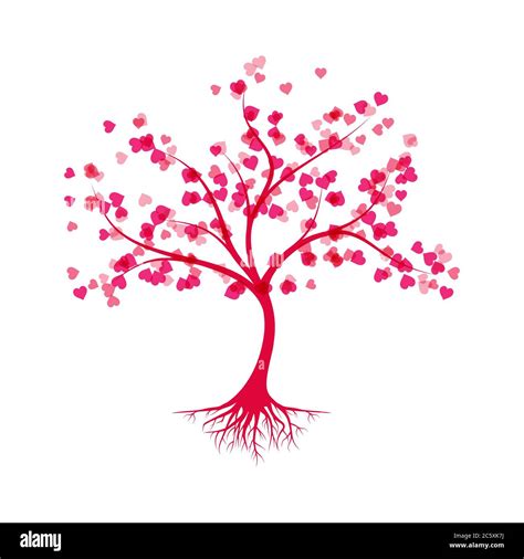Tree With Leaf Heart Design Vector Illustration Stock Vector Image Art Alamy