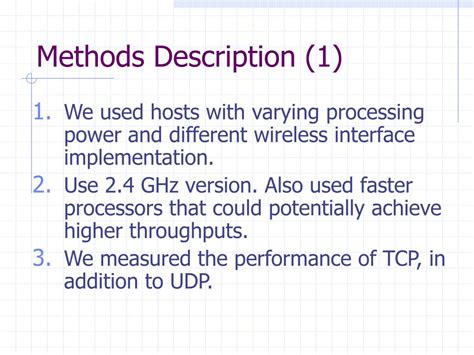 Ppt Tcp And Udp Performance Over A Wireless Lan Powerpoint