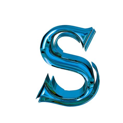 Letras Tridimensionales Brillantes En Letra Azul S Vector Premium