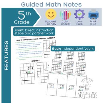 Multiplying Multidigit Numbers Guided Math Notes By Miss Dowling Has Class