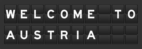 회색 배경에 오스트리아에 오신 것을 환영합니다라는 단어가있는 블랙 컬러 아날로그 플립 보드 오스트리아에 대한 스톡 벡터 아트 및 기타 이미지 오스트리아 관광 관광객