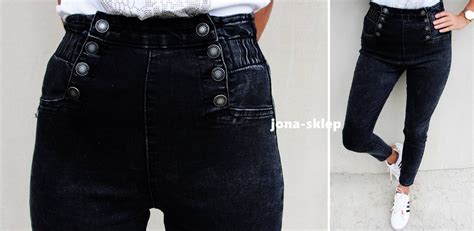 High Waist Jeansy Z Guzikami Damskie Kategorie Spodnie Jonasklep
