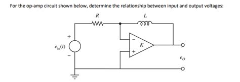 Solved For The Op Circuit Shown Below Determine The Chegg Com