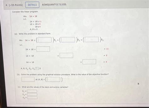 Solved Solve The Following Linear Program Using The