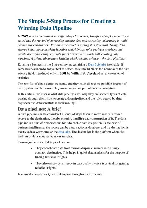 calaméo the simple 5 step process for creating a winning data pipeline