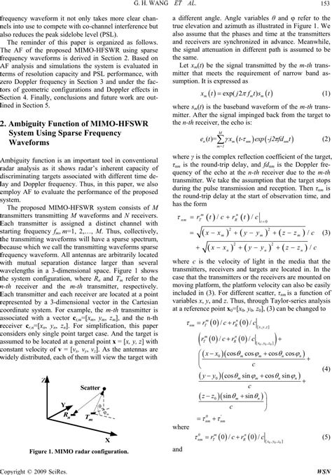 High Resolution Mimo Hfswr Radar Using Sparse Frequency Waveforms