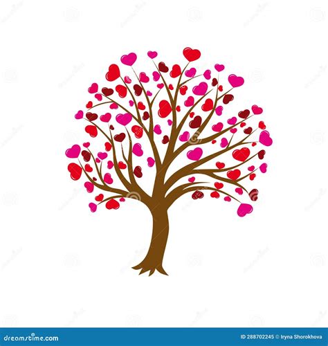 Tree With A Heart Instead Of Leaves Stock Vector Illustration Of Blossom Amour 288702245