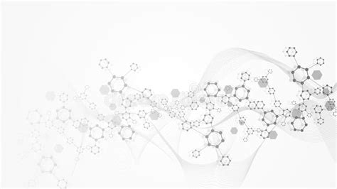 Modern Scientific Background With Hexagons Lines And Dots Wave Flow