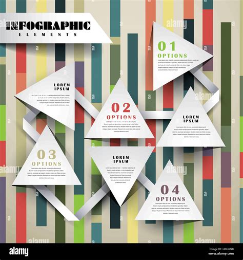 Modern Vector Abstract Paper Triangle Flowchart Infographic Elements Stock Vector Image And Art