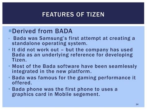 Tizen Operating System For Mobiles PPTX Operating Systems Computer Software And Applications