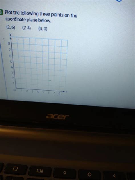 plot the following three points on the coordinate plane below