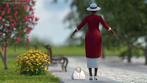 3d Black Old Lady Party Outfit A Pose Model Turbosquid 1995190