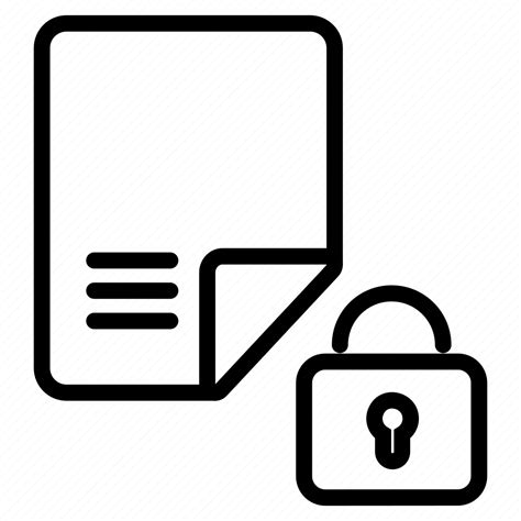 Encrypted Document File Protection Locked Document Protected File Safe File Security Icon