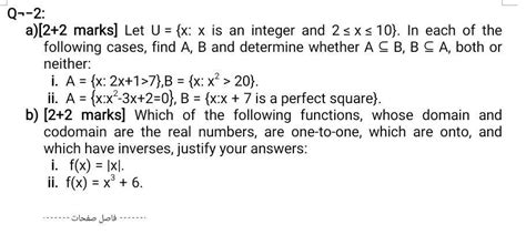 Solved Q 2 A 22 Marks Let U X X Is An Integer And