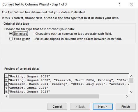 Splitting Cells To Individual Columns Microsoft Excel