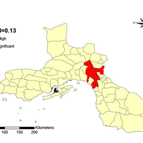 Local Indicator Of Spatial Association Lisa Cluster Map For Tb Hiv