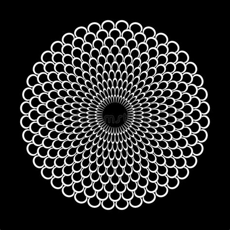 Abstract Decorative Circle Pattern Stock Vector Illustration Of Flower Monochrome 220416164