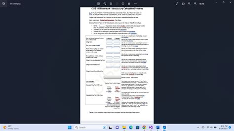 Solved Ciss 160 Homework Introductory Calculation Problems