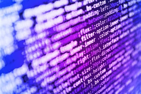 Writing Programming Functions On Laptop Blurred Screen With Selective Focus Abstract Computer