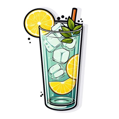 Premium Vector Sticker Vector Logo Tom Collins Vector White Background