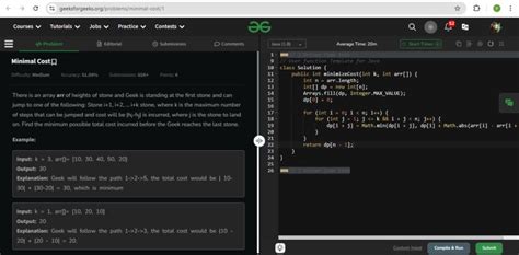Priya Rathore On Linkedin Geekstreak2024 Codingjourney Minimalcost Dynamicprogramming