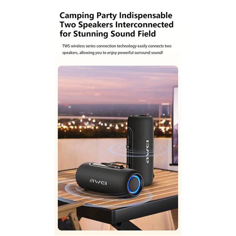 Awei Ka8 Wireless Bluetoooth Speaker Tws Portable Outdoor With Dynamic Rgb Light Effects