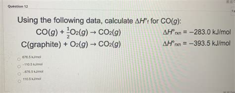 Solved Question 12 Isp Using The Following Data Calculate