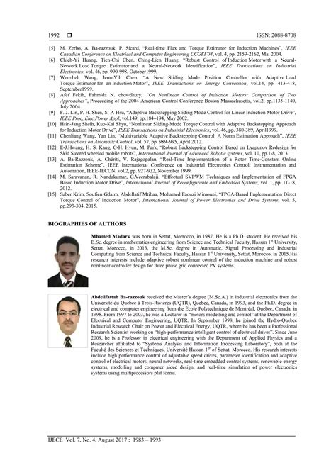 A New Induction Motor Adaptive Robust Vector Control Based On Backstepping Pdf