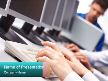 Female Hands Typing On Keyboard A Striking Photo PowerPoint Template Backgrounds Google