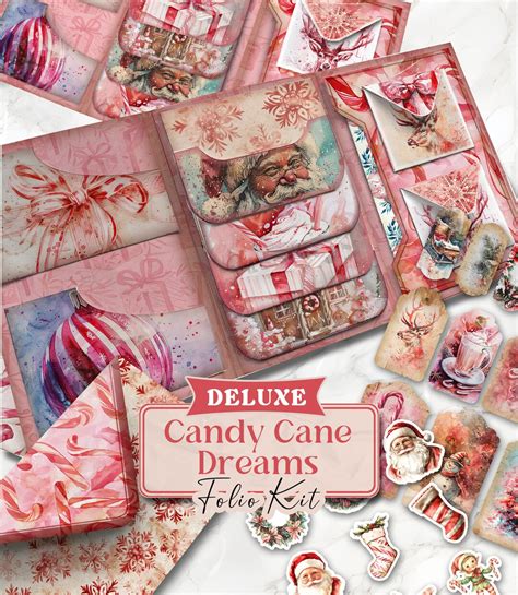 Christmas Junk Journal Deluxe Candy Cane Dreams Kit Holiday Junk
