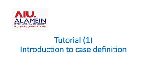 Tutorial 1 Pptx Case Definition In Outbreak Investigation Pptx