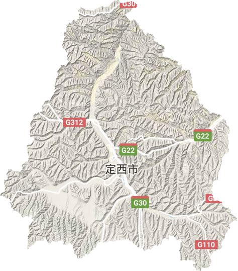 安定区高清地形地图